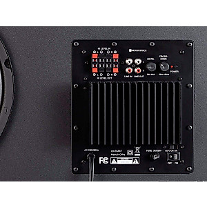 Monoprice Ssw-12 Powered Slim Subwoofer - 12 Inch with Ported Design, 150 Watts, Lowprofile Includes On-Wall Mounting Brackets, Black