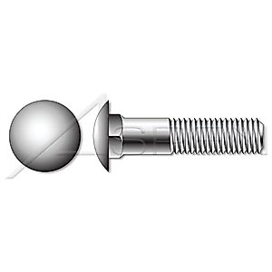 (50 pcs) M10-1.5 X 200mm, DIN 603 / ISO 8677, Metric, Carriage Bolts, Round Head, Square Neck, A4 Stainless Steel