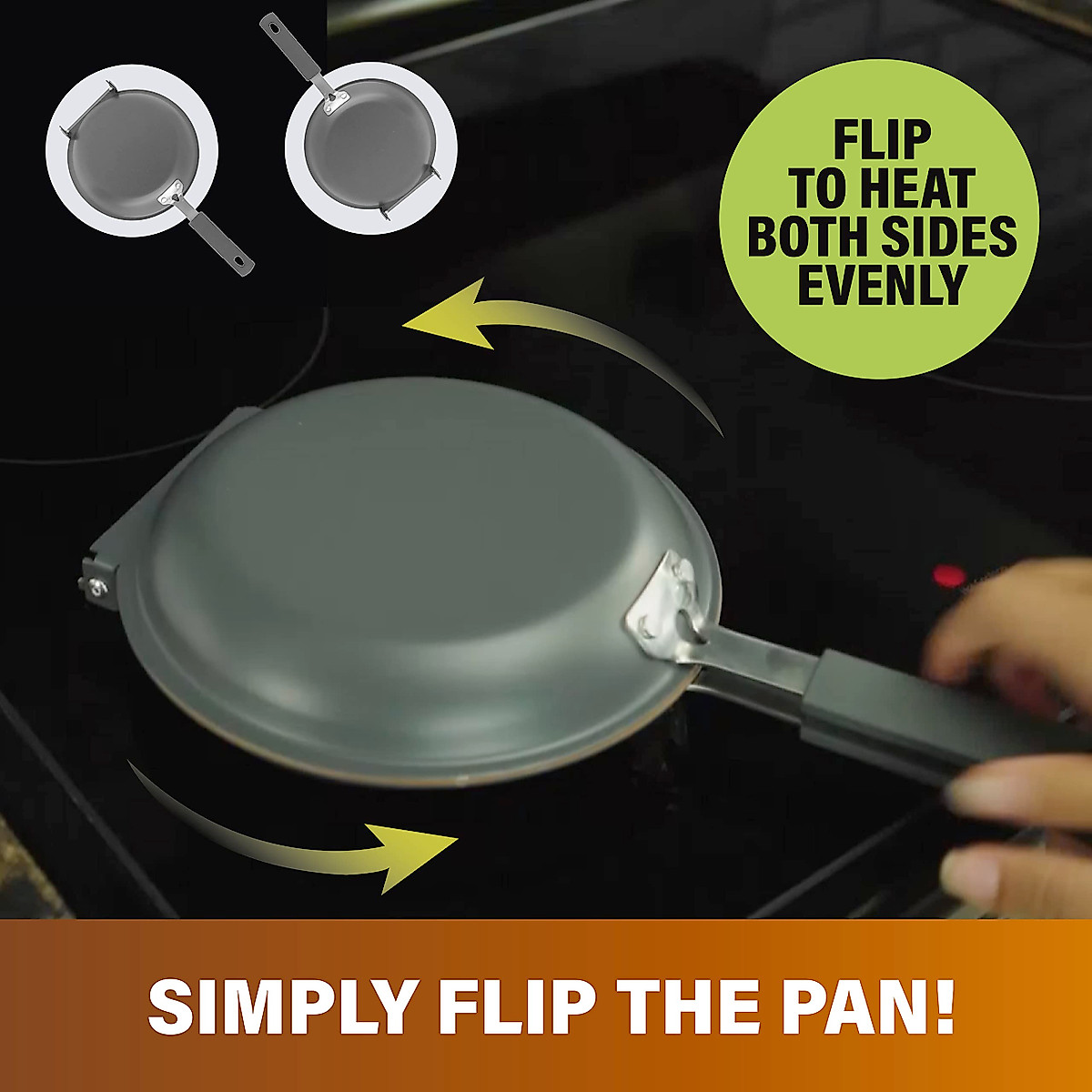 SWENAT Double Sided Frying Pan Nonstick The Perfect Pancake Maker – Nonstick Copper Easy to Flip Pan & Hammered Egg Pan 5.5 Inch Small Pan, Egg Frying Pan