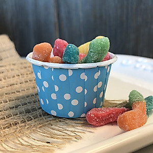 Bulk Candy Nut Mini Baking Cups - Blue White Dot - 100 Pack