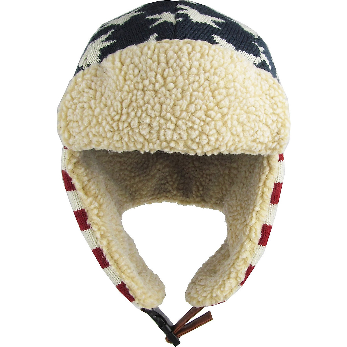 KBW-617 NAV-RED Stars and Stripes America Flag Aviator Trapper hat Trooper Ear Flaps Ushanka Eskimo Warm Winter Cold