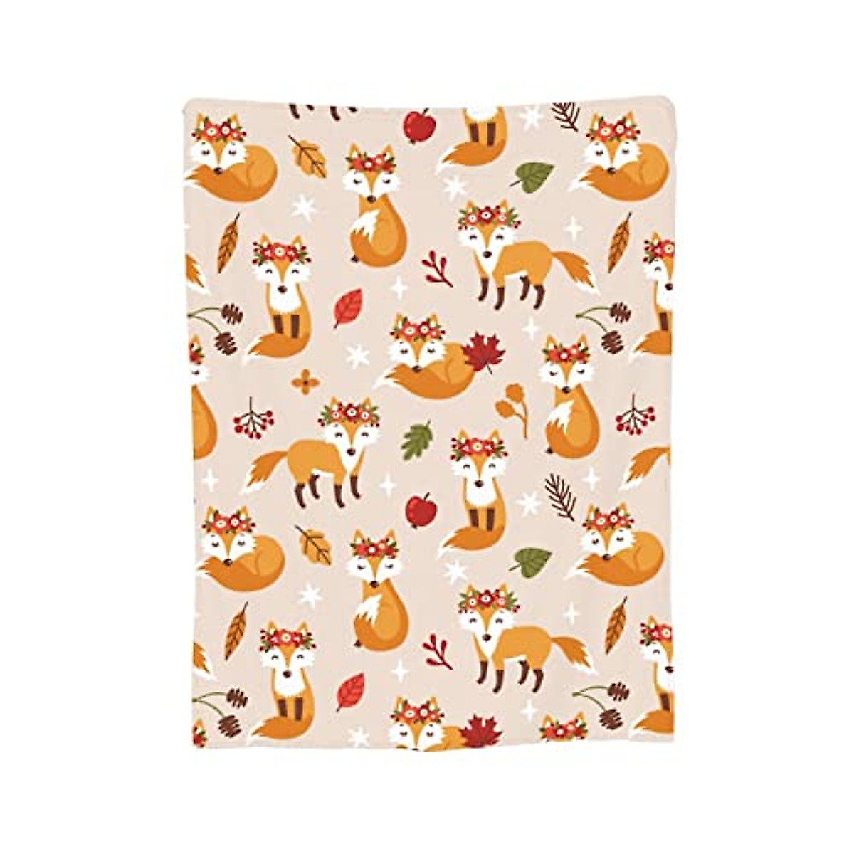 Cute Fox Blanket Soft Fleece Throw Blanket Cozy Fuzzy Warm Flannel Plush Throw Blankets for Couch Bed Sofa All Season Gift 50"X40"