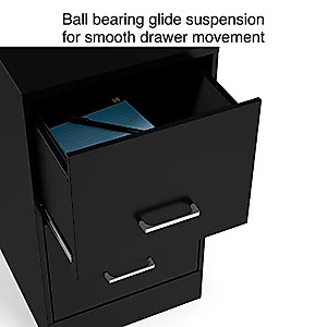 Staples 2806659 2-Drawer Vertical File Cabinet Locking Letter Black 22-Inch D (52153)