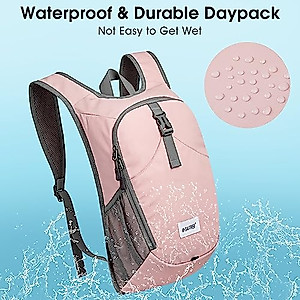 G4Free 10L Hiking Backpack, Lightweight Small Hiking Daypack Outdoor Travel Foldable Shoulder Bag, Pink