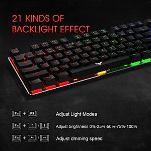 Havit Mechanical Keyboard and Mouse Combo Wired 89 Keys Backlit Gaming Keyboard Red Switch, 4800 D P I Mouse with 6 Button, Gaming Mouse Pad for PC Gamer Computer Laptop (Renewed)