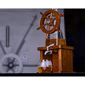 Jillmo Whiskey Decanter, 1250ml Whiskey Decanter Set with 2 Globe Glasses