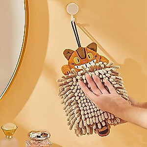 2Pcs Hand Towels for Bathroom Kitchen,Cute Cat Quick-Dry Hanging Hand Towels Decorative for Bathroom Face Towels,
