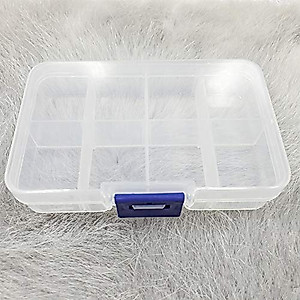 8 Grids Portable Plastic Organizer Container Storage Box,with Adjustable Grid (Thicker 2 pcs)