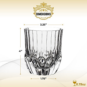 HISTORY COMPANY Luxury Crystal Double Rocks Glass, 2-Piece Set, Crafted in the Tuscany Region of Italy (Gift Box Collection)