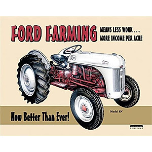 Desperate Enterprises Ford Farming 8N Tin Sign - Nostalgic Vintage Metal Wall Décor - Made in USA