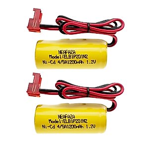 NEAFAZA ELB1P201N2 ELB1P201N Emergency Light Battery 1.2V 1200mAh Ni-CD Compatible with Lithonia ELB1P201NB ELB1P2901N ANIC1493 1009S00-MZ ELB0320 Grainger 4WT20 OSA212 NIC1169 EBE-33 (2 Pack)
