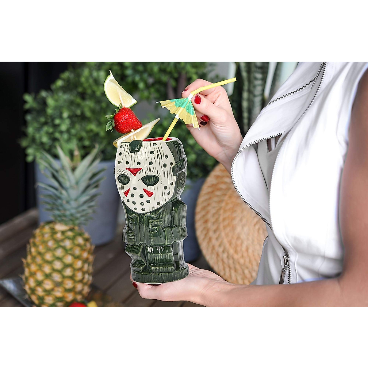 Friday The 13th Geeki Tikis Jason Voorhees Mug | Official Horror Collectible Tiki Style Ceramic Cup | Holds 26 Ounces