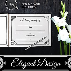 in Loving Memory Funeral Guest Book,Design Funeral Guestbook with Pen, Memorial Service Guest Book, Memorial Guest Book, Memorial Book, Funeral Book, Signature Book, Funeral Book Guest… (FGB001)