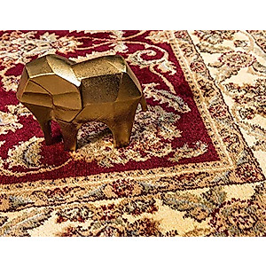 Unique Loom Voyage Collection Traditional Oriental Classic Intricate Design Area Rug (3' 3 x 5' 3 Rectangular, Red/Tan)