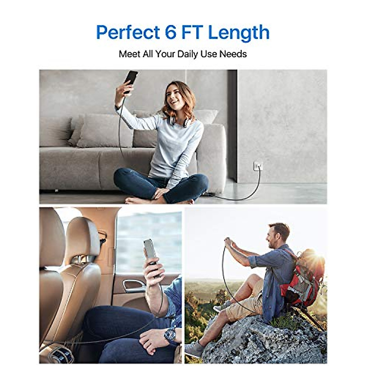 andobil [Military-Grade] Nylon USB C to Lightning Cable 6FT, [20W PD Fast Charging] Apple MFi Certified iPhone Charger Cord Compatible with iPhone 14 13 12 Pro Max iPad AirPods and More