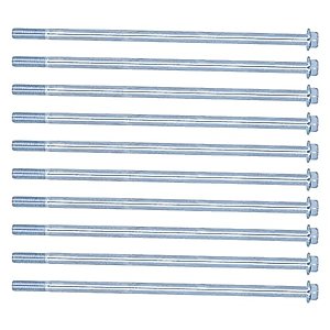 Hex Half Tooth Bolts, Hard Wearing Carbon Steel Half Thread Bolt High Hardness Strong Lengthened for Lawn Mower(10x250)
