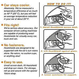 HeatShield, The Original Windshield Sun Shade, Custom-Fit for Ford F-250 Super Duty Truck (Extended Cab) 1999-2007 Silver Series