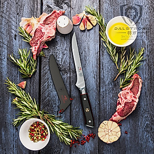 Dalstrong Boning Knife - 6 inch - Shogun Series ELITE - Damascus - AUS-10V Japanese Steel - Fillet Knife - Carving, Boning, Trimming, Deboning - Black G10 Handle - Sheath Included