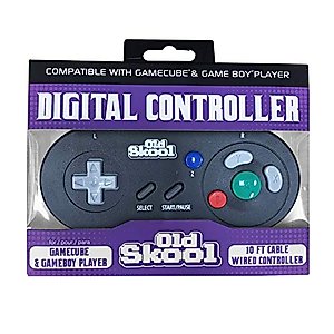 Old Skool DIGITAL CONTROLLER COMPATIBLE WITH GAMECUBE & GAMEBOY PLAYER -,Black