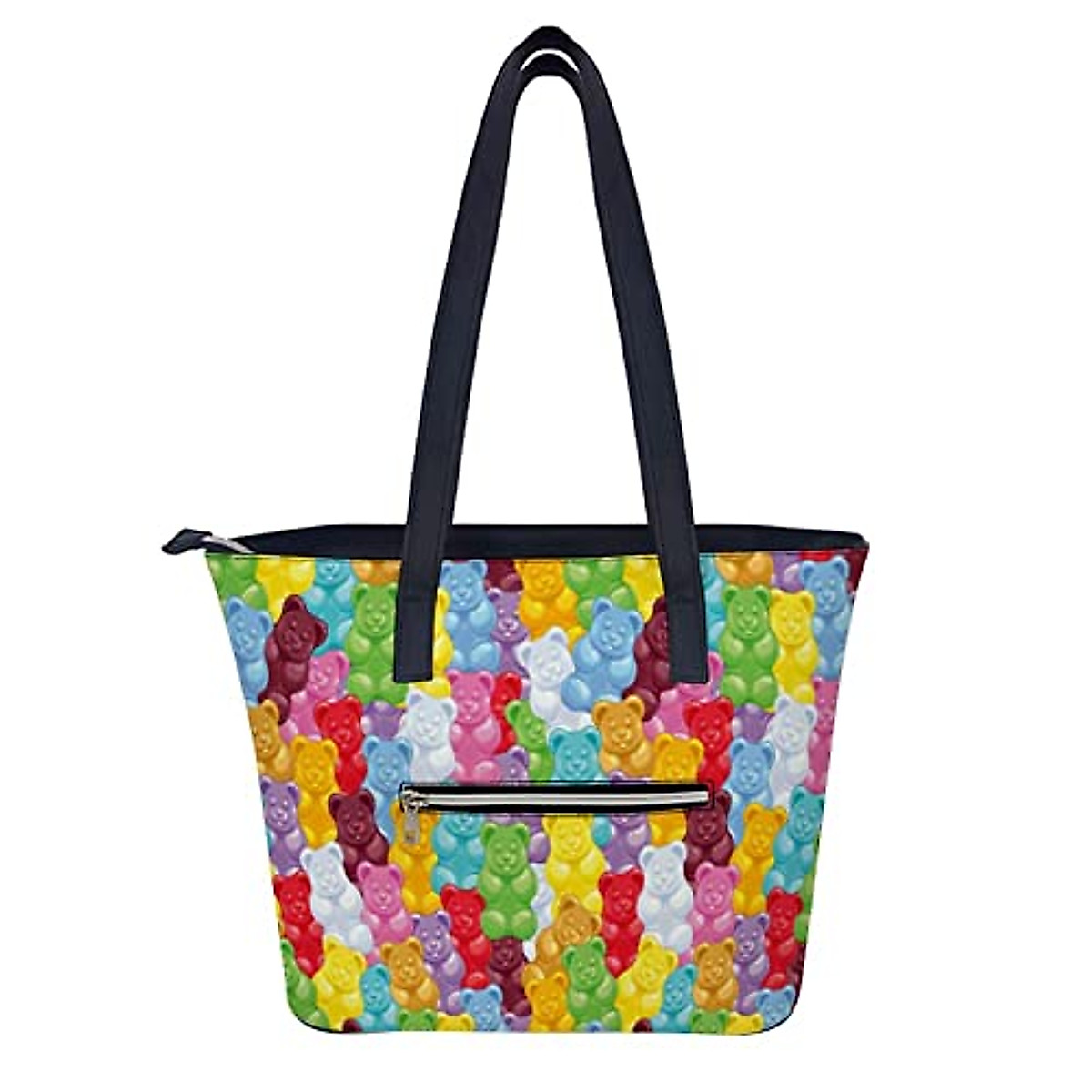 FunnyStar Gummy Bears Candies Women's Tote Bag PU Leather Shoulder Bag Handbags Purse For Work Shopping Travel