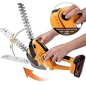 TOBTOS Cordless Grass Shear & Hedge Trimmer, 2 in 1 Handheld Hedge Trimmer Hedge Cutter with Rechargeable Battery for Garden, Lawn and Backyard
