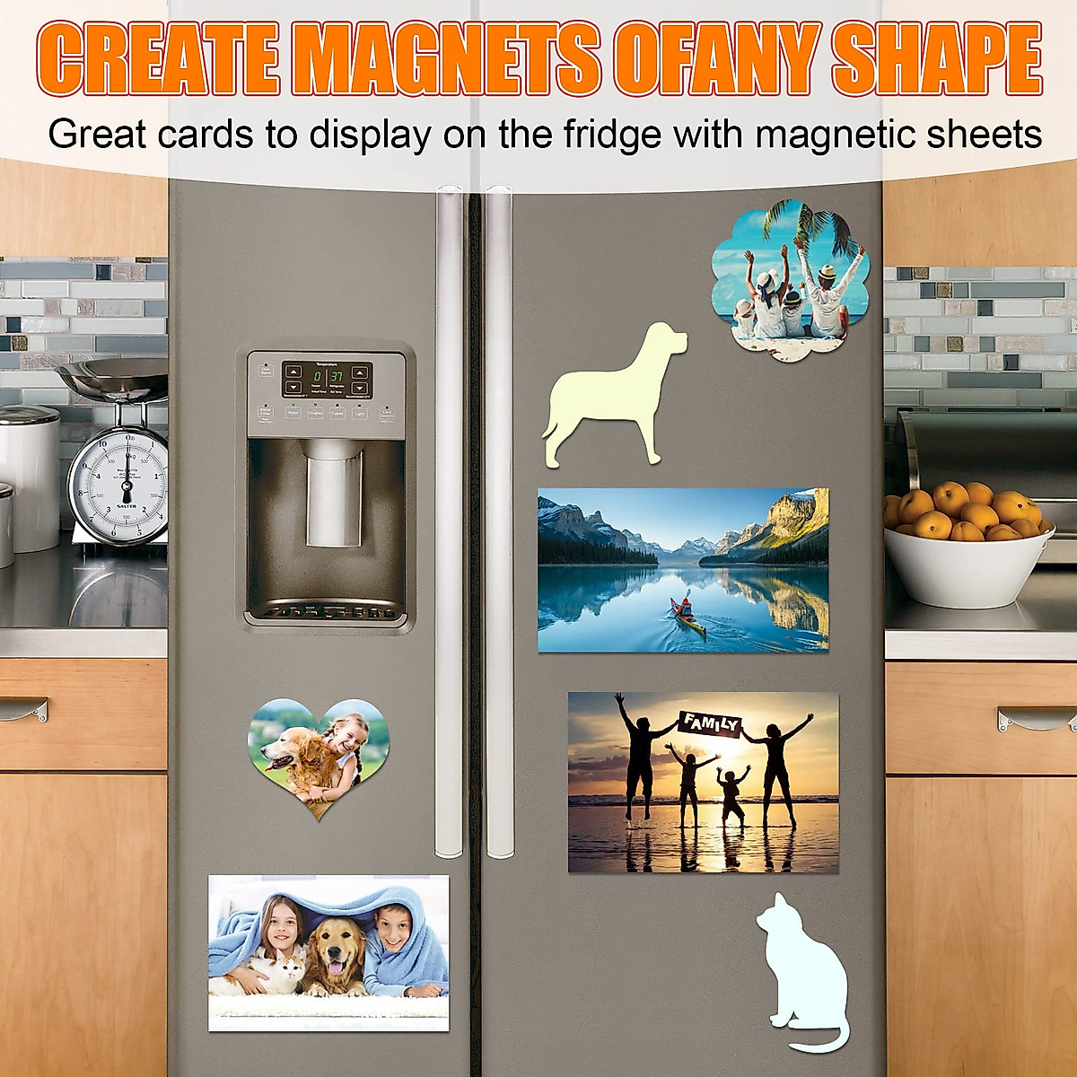 15 Pack Magnetic Sheet with Adhesive, 3.7" x 5.7" Adhesive Magnetic Sheets, Cuttable Flexible Magnetic Sheet, Displate Replacement Magnets Backing