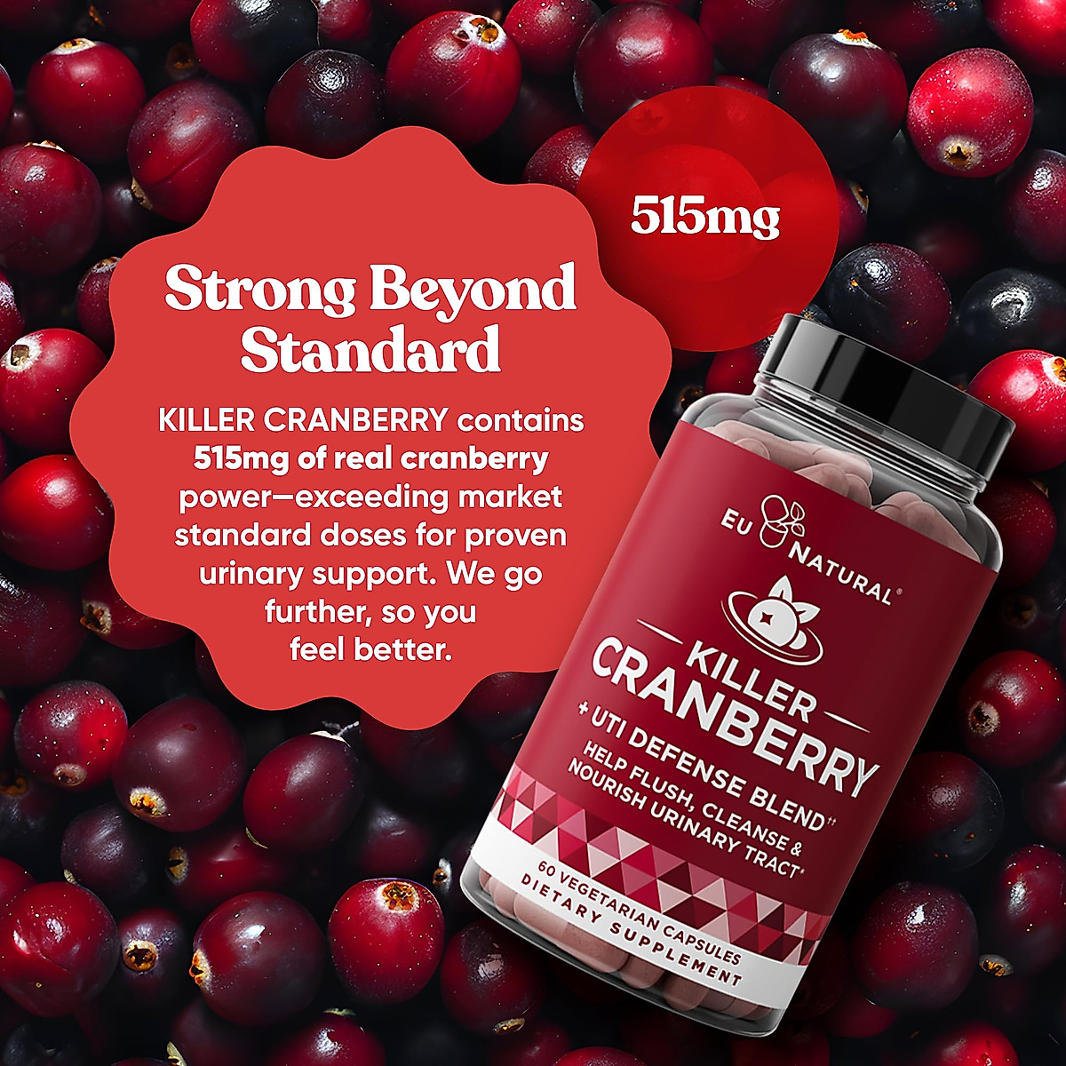 9-In-1 Killer Cranberry Pills for Women – UTI Defense Blend with Clinically Studied Ingredients – 9 Extract Urinary Tract Supplement – Pine Bark, Propolis, Vitamin D & More – 60 Fast-Acting Capsules