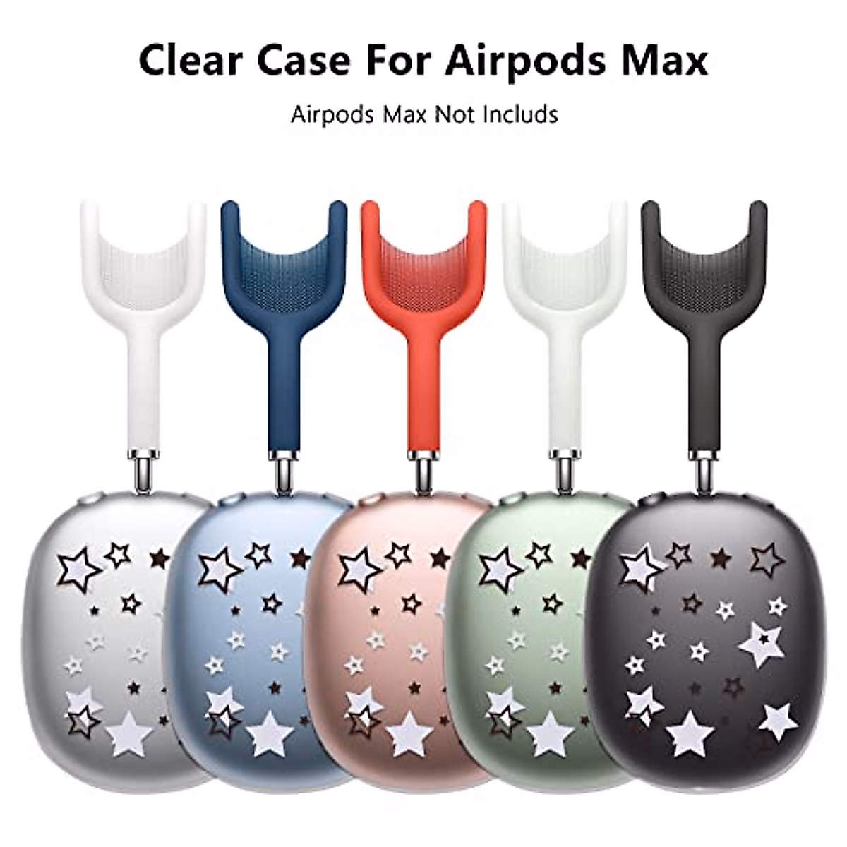 AIIEKZ Case Cover for AirPods Max, Painted Soft TPU Anti-Scratch Protective Ear Cups Case for Apple Airpods Max Headphones (Stars)