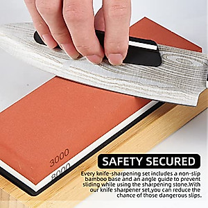 KC-KEVINCODY 2 Pcs Whetstone Sharpening Stone - Dual Sided 400/1000 Grit & 3000/8000 Grit for Kitchen Knives - Premium Knife Sharpener