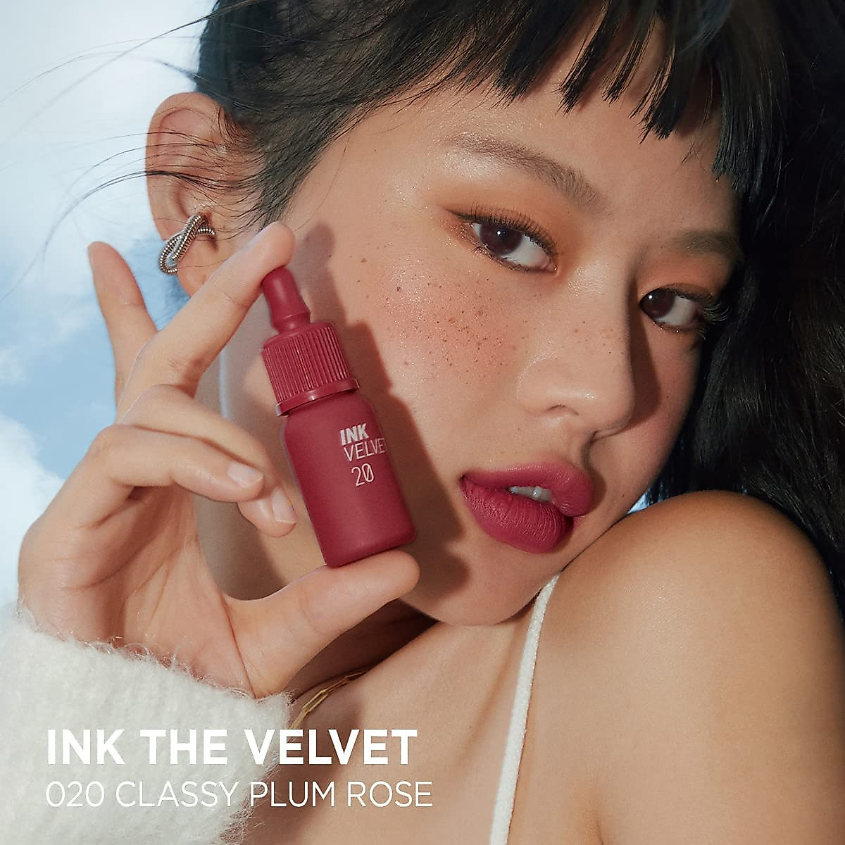 Peripera Ink the Velvet Lip Tint - High Pigment Color, Longwear, Weightless, Not Animal Tested, Gluten-Free, Paraben-Free (020 CLASSY PLUM ROSE)