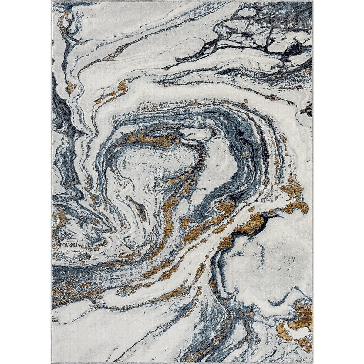 LUXE WEAVERS Marble Effect Abstract Blue 8x10 Area Rug