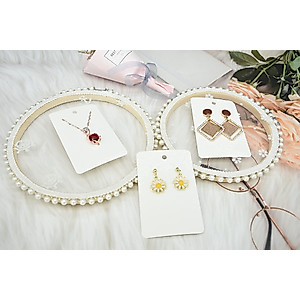 Twavang White Earring Cards for Selling Set with 100Pcs Earring Display Cards, 200 Pcs Earring Backs and 100Pcs Jewelry Packaging Bag for Earrings Necklace Jewelry Display (3.5" x 2.3" Inches)