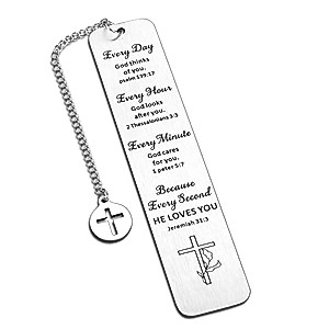 Religious Gifts for Women Men Inspirational Christian Bible Verse Bookmarks Birthday Easter Gifts for Him Her Faith Graduation Thanksgiving Catholic Jewelry Pastor Gifts Christmas Stocking Suffers