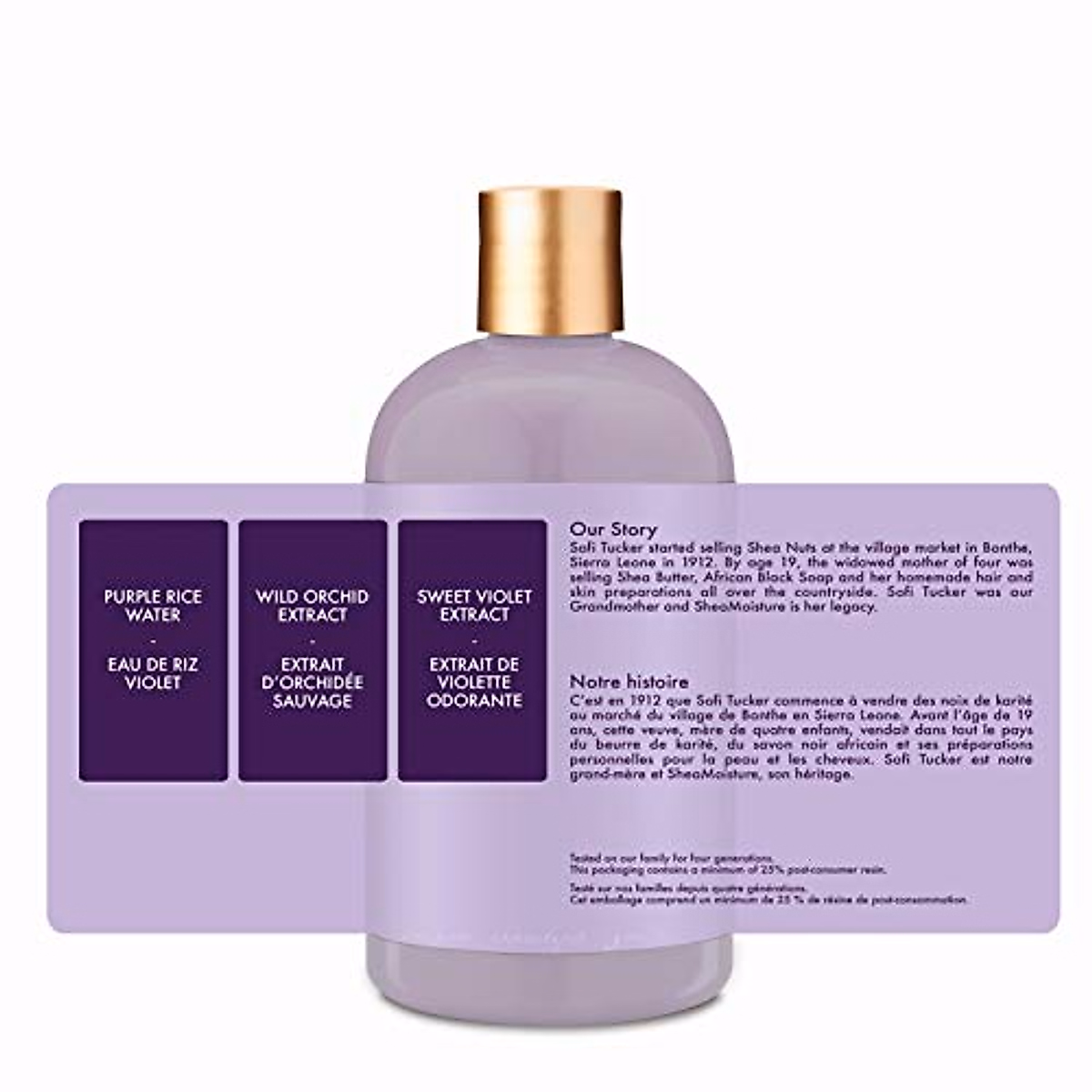 SheaMoisture Purple Rice Water Strength + Color Care Shampoo for Damaged Hair 13.5 fl ounce