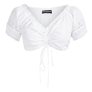 Women's German Oktoberfest Costumes 3 Pcs Bavarian Dirndl Dress Pink and Blue M