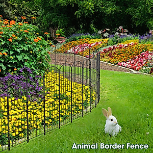 OUSHENG 38in (H) Decorative Garden Fence Fencing, 10ft (L) Rustproof Metal Wire Border Animal Barrier with Plastic Stakes for Dog Yard Patio Outdoor, Arched