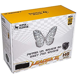 Super Flower Leadex III Gold 550W 80+ Gold, ECO Fanless & Silent Mode, Full Modular Power Supply, Fluid Dynamic Bearing Fan,10 Year Warranty,SF-550F14HG (550W)