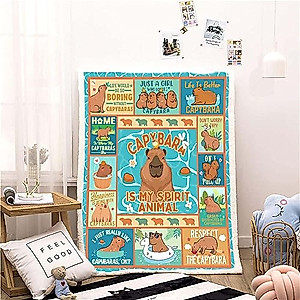 peakman Capybara Blanket Throw,Capybara Gifts Blanket for Boys Girls,Capybara Gifts for Capybara Lovers,Warm Soft Lightweight Cozy Fuzzy Plush Capybara Blanket for Bed Couch Travel 50"x 60"