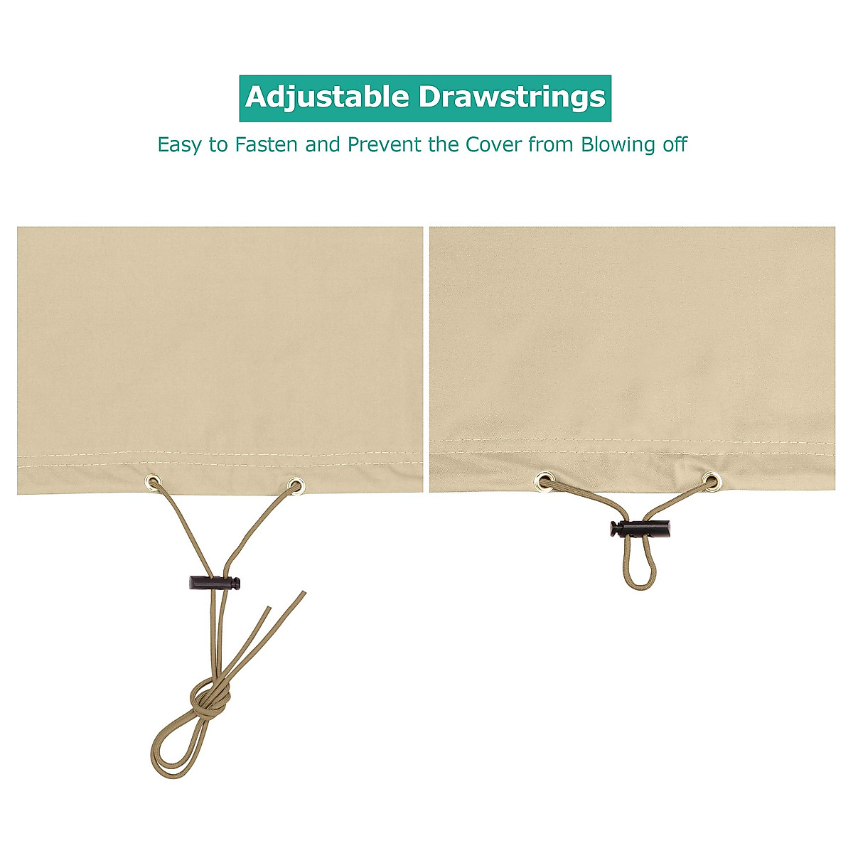 SunPatio Round Patio Daybed Cover 88 Inch, Heavy Duty Waterproof Outdoor Canopy Daybed Sofa Cover with Taped Seam, 88" L x 85" W x 35"/16" H, All Weather Protection, Beige