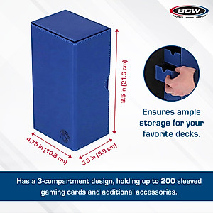 BCW Deck Vault-LX 200 - Red | Premium Card Deck Box with 100 Sleeved Card Capacity, Magnetic Closure, and Dice Tray | For Magic Commander, Pokemon