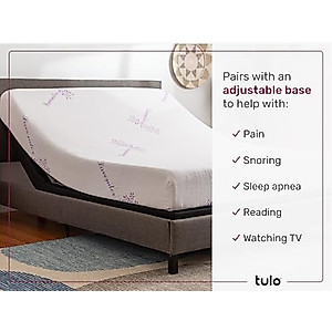 Tulo by Mattress Firm | 10 INCH Memory Foam Lavender Mattress | Pain-REDUCING Pressure Relief | Full Size