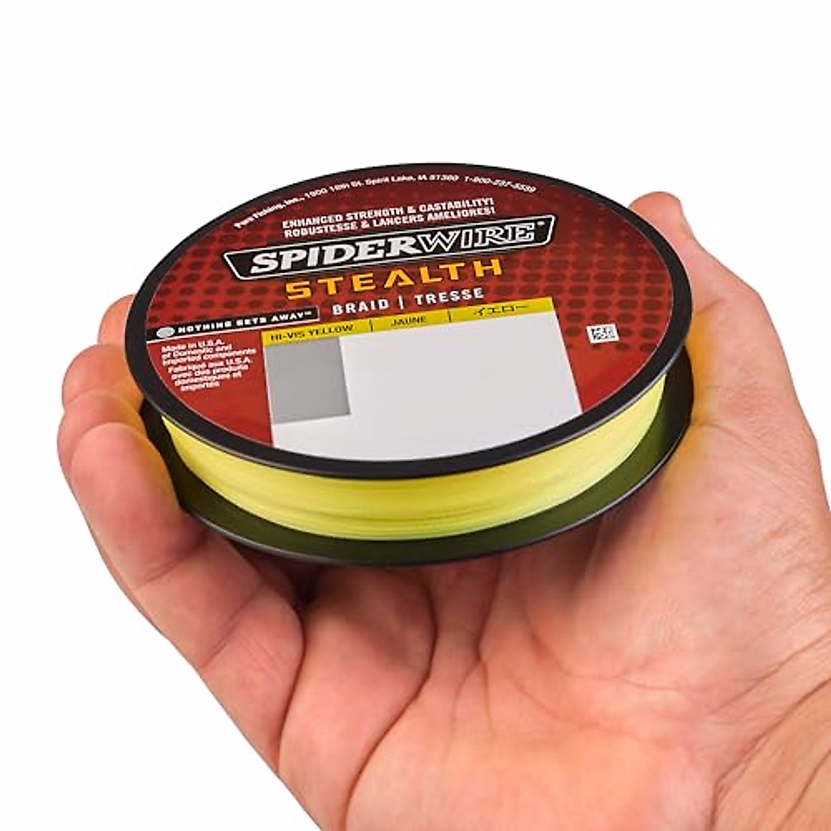 SpiderWire Stealth® Superline, Hi-Vis Yellow, 50lb | 22.6kg, 300yd | 274m Braided Fishing Line, Suitable for Freshwater and Saltwater Environments