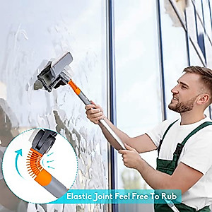 Clonynix 2 in 1 Squeegee for Window Cleaning with Extension Pole Detachable Cleaning Kit 94" Rotatable Washing Equipment Glass Cleaning Tools for Indoor/Outdoor