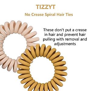 TIZZYT Hair Ties, 18 Pack Women Elastic Hair Ties, No Crease Spiral Hair Ties,Ponytail Hair Band Without Crease, Strong Stretching Force, Suitable For Women And Children With Thick Or Thinning Hair