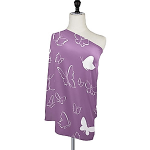 Nursing Cover Breastfeeding Scarf Silhouettes Butterflies - Baby Car Seat Covers, Stroller Cover, Carseat Canopy (801i)