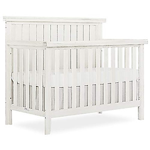 Sweetpea Baby Red Wood 4-in-1 Convertible Crib in Weathered White, Greenguard Gold Certified