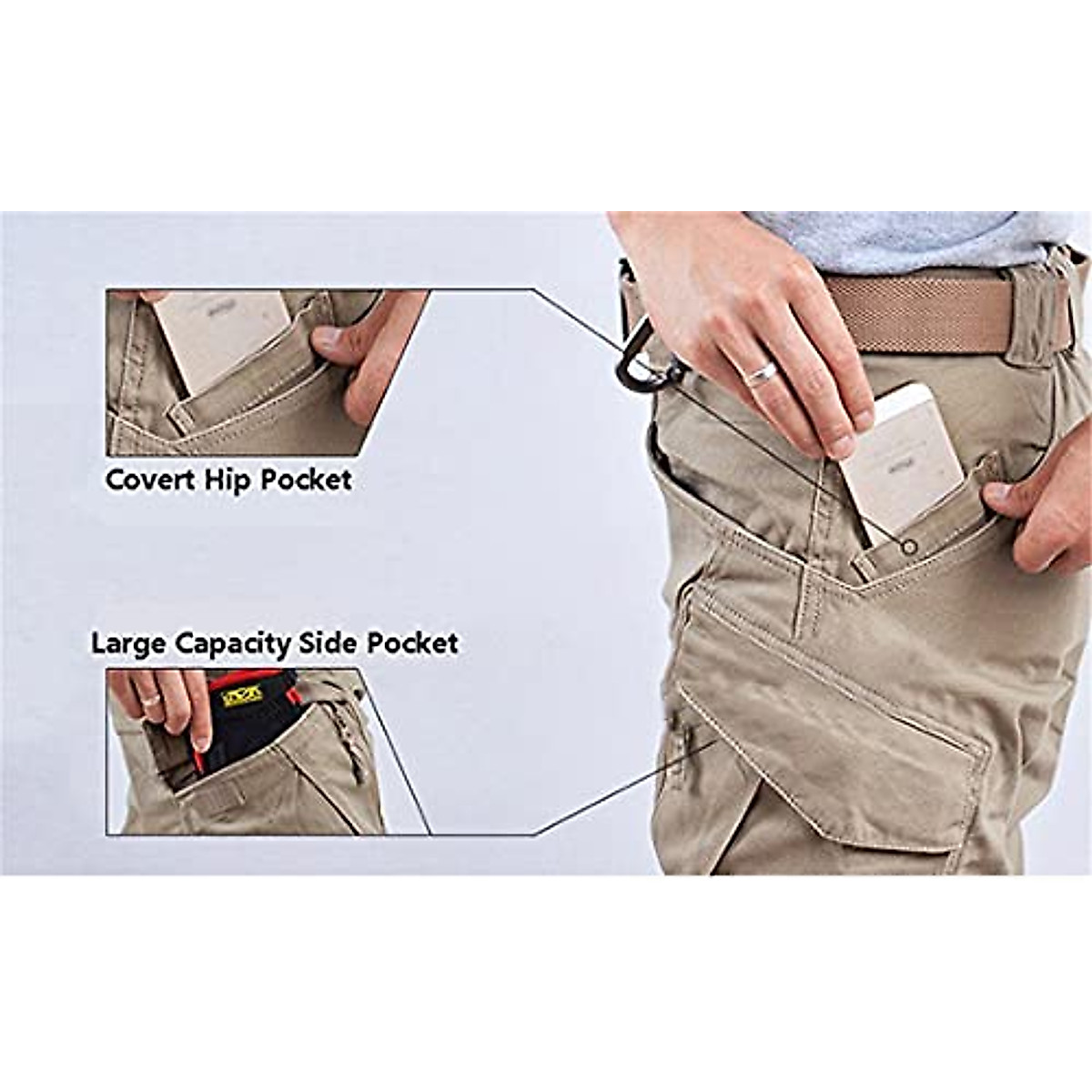 BUTERULES Tactical Pants Mens Multi Pockets Cargo Pants Military Combat Cotton Pant Dark Gray L(32)