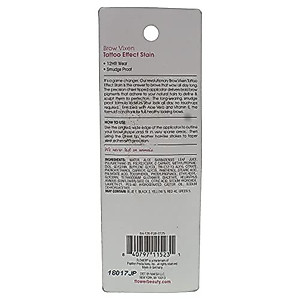 Flower Beauty Brow Vixen Tattoo Effect Stain - Smudge Proof, 12 Hr Wear Eyebrow Makeup with Chisel Tipped Applicator, Contains Aloe Vera & Vitamin E (Blonde)