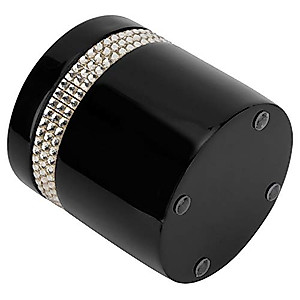 LIZEALUCKY Storage Container with Qtip Holder for Cotton Balls, Cotton Swabs, Round Cotton Pads, Dental Floss, Apothecary Jar(Negro)