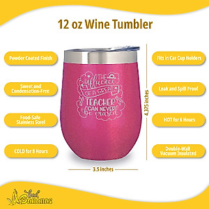 Bad Bananas Teacher Gifts for Women - 12 oz Insulated Wine or Coffee Tumbler With Lid - Teacher's Week Gifts, End of Year Appreciation Thank You Gift Ideas from Student